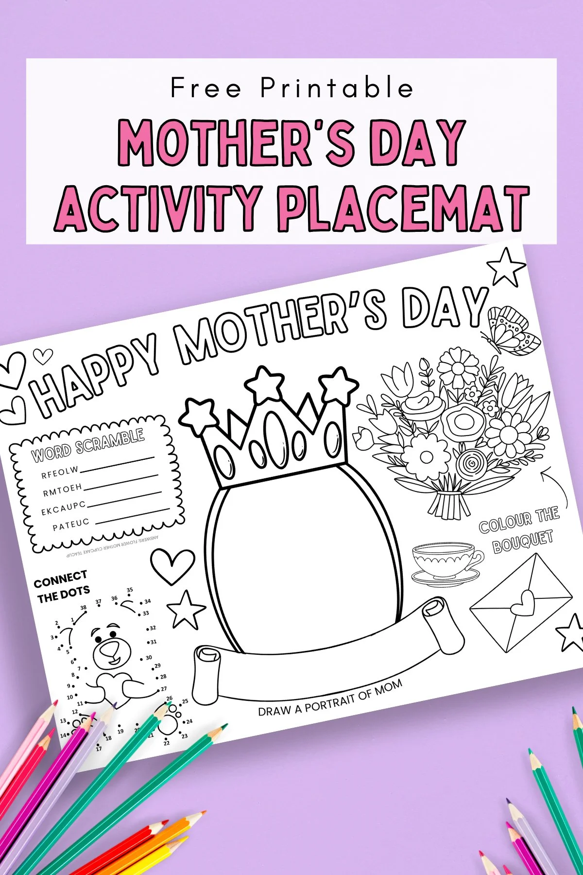 Free Printable Mother's Day Activity Placemat — Gathering Beauty