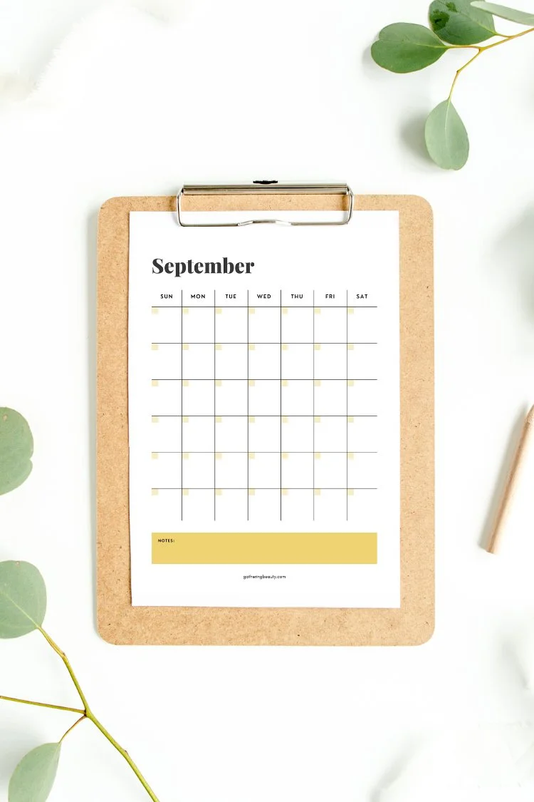 Undated Monthly Calendar - Free Printable — Gathering Beauty
