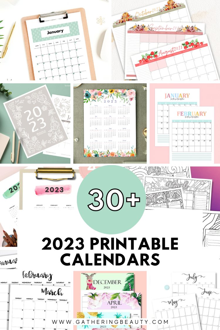 Printable 2023 Calendars — Gathering Beauty