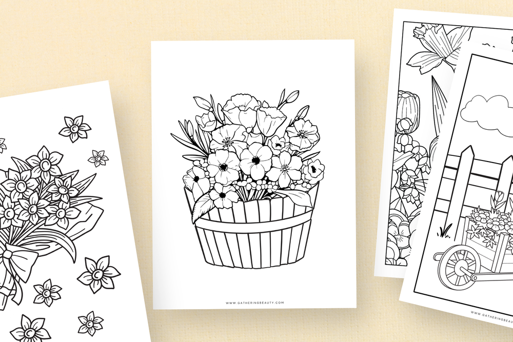Free Printable Spring Flower Colouring Pages — Gathering Beauty