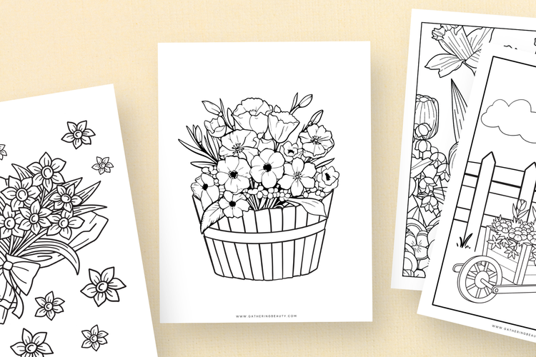Free Printable Spring Flower Colouring Pages — Gathering Beauty