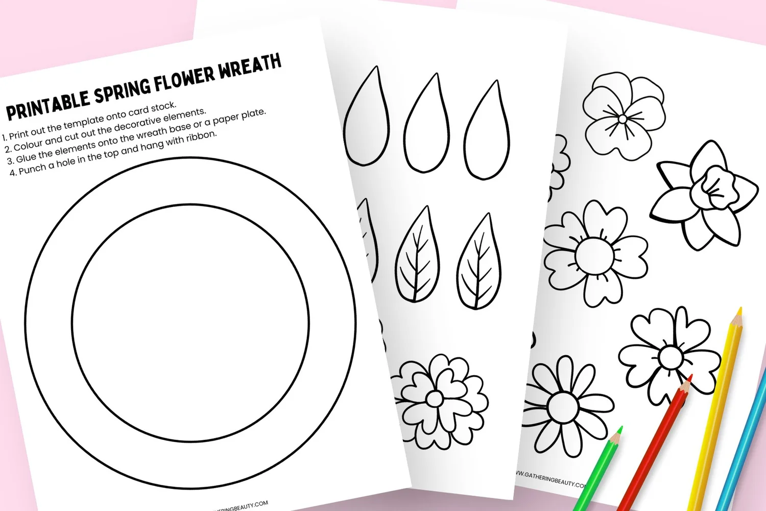 Free Printable Spring Flower Wreath — Gathering Beauty