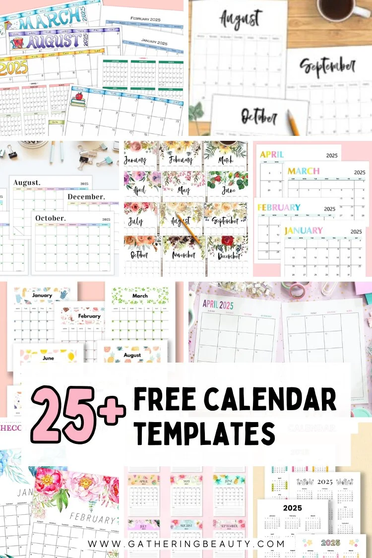 25+ Free Printable Calendars 2025 — Gathering Beauty