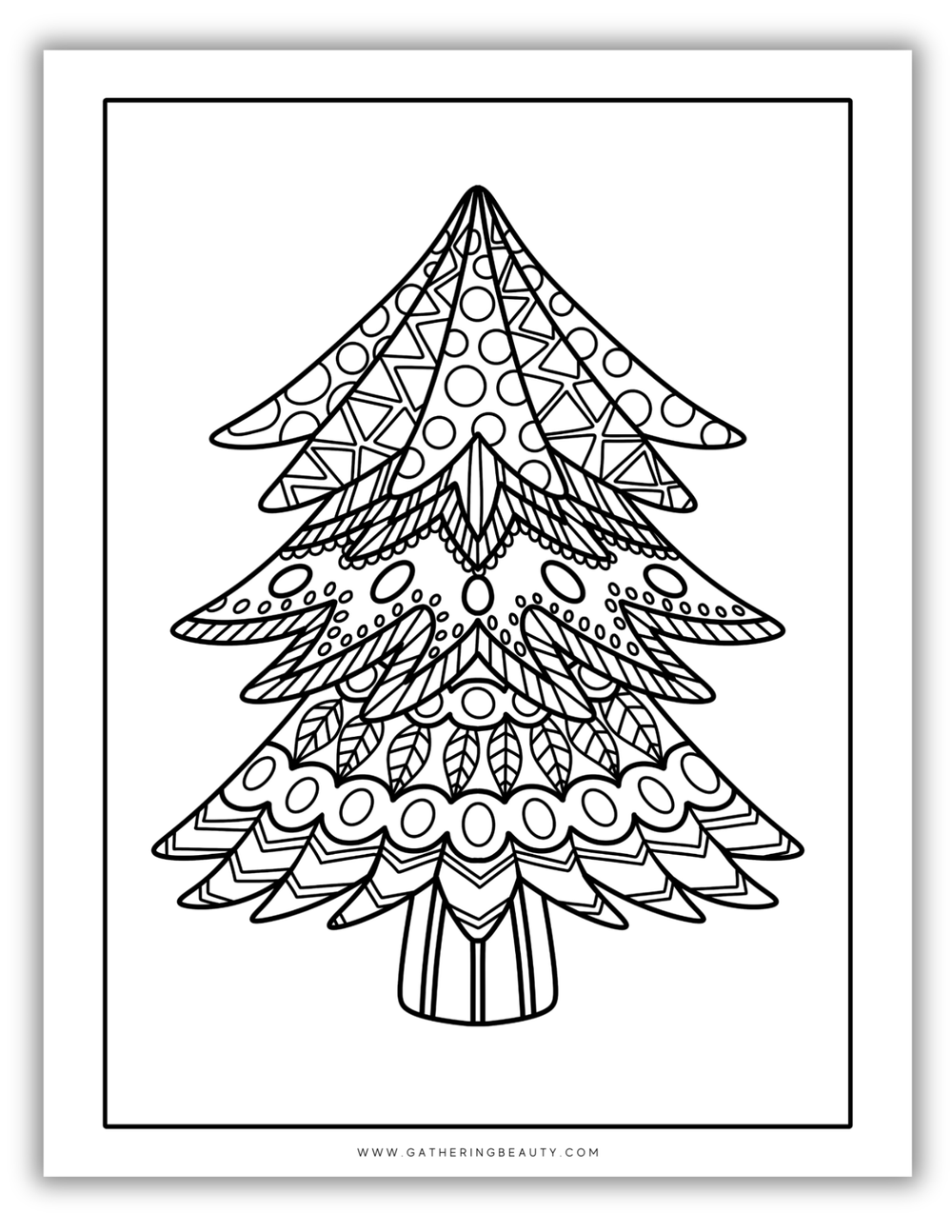 Free Printable Christmas Tree Pages — Gathering Beauty