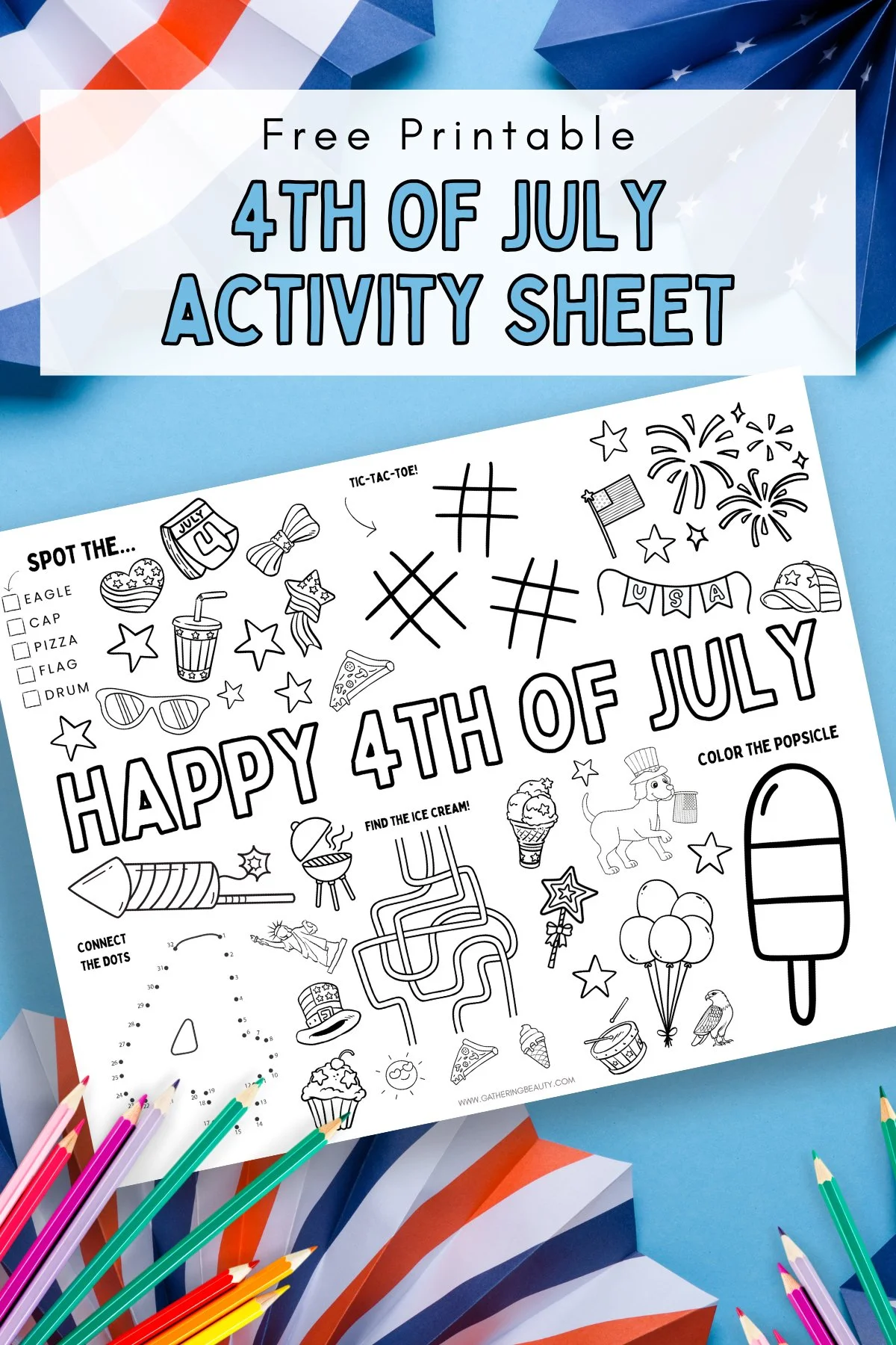 Printable 4th Of July Activity Placemat — Gathering Beauty