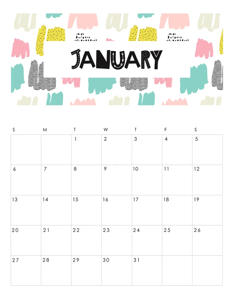 FREE PRINTABLE ABSTRACT PATTERNED 2019 CALENDAR. — Gathering Beauty