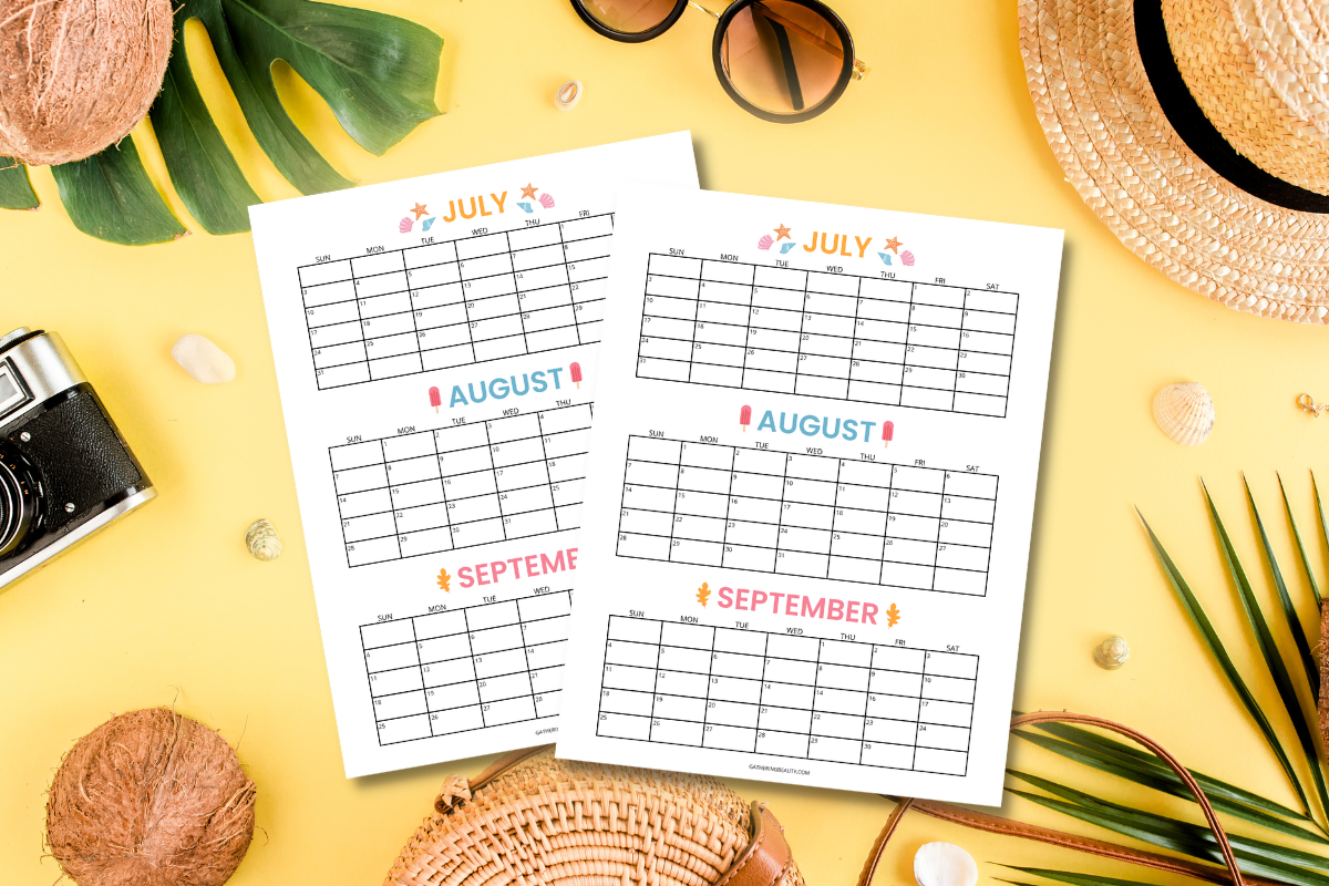 Free Printable Summer Calendar 2024 — Gathering Beauty