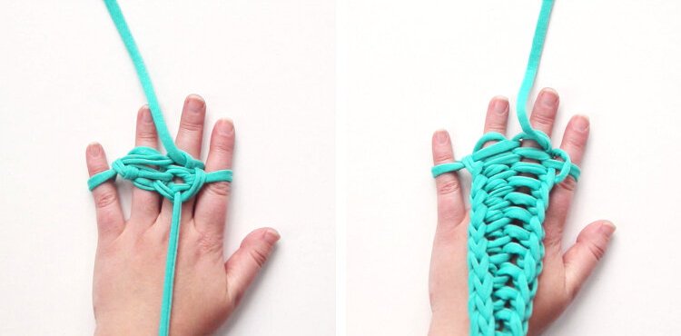 How To Finger Knit Knitting The Rows — Gathering Beauty