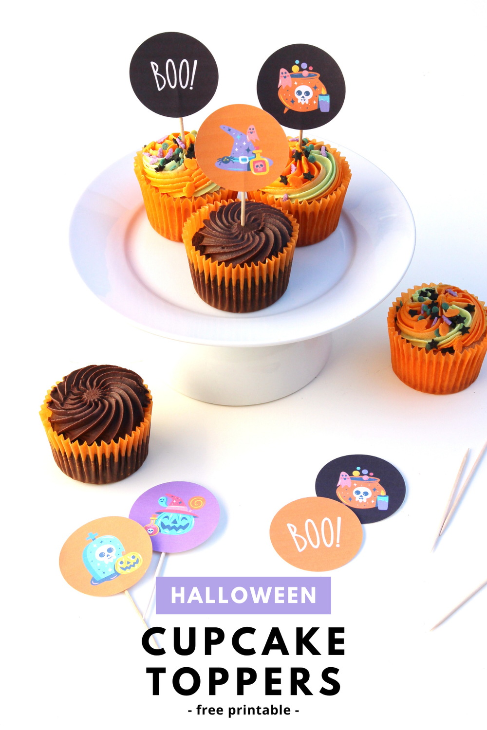 Halloween Cupcake Toppers - Free Printable — Gathering Beauty