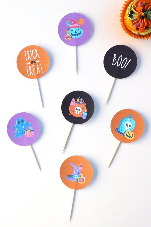 Halloween Cupcake Toppers - Free Printable — Gathering Beauty