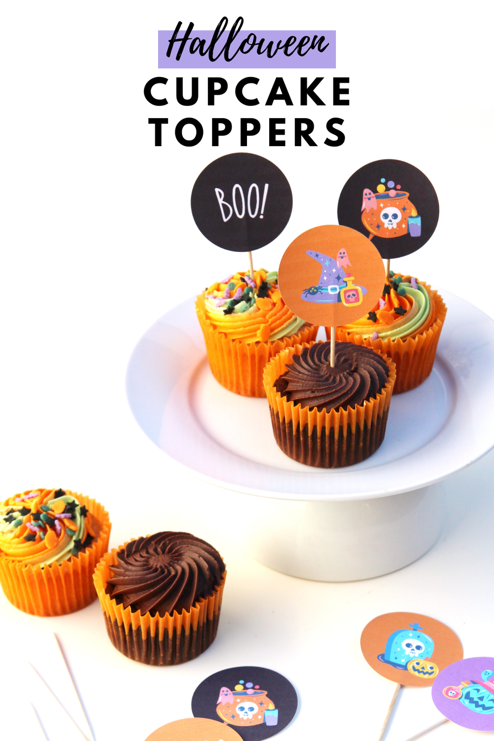 Halloween Cupcake Toppers - Free Printable — Gathering Beauty