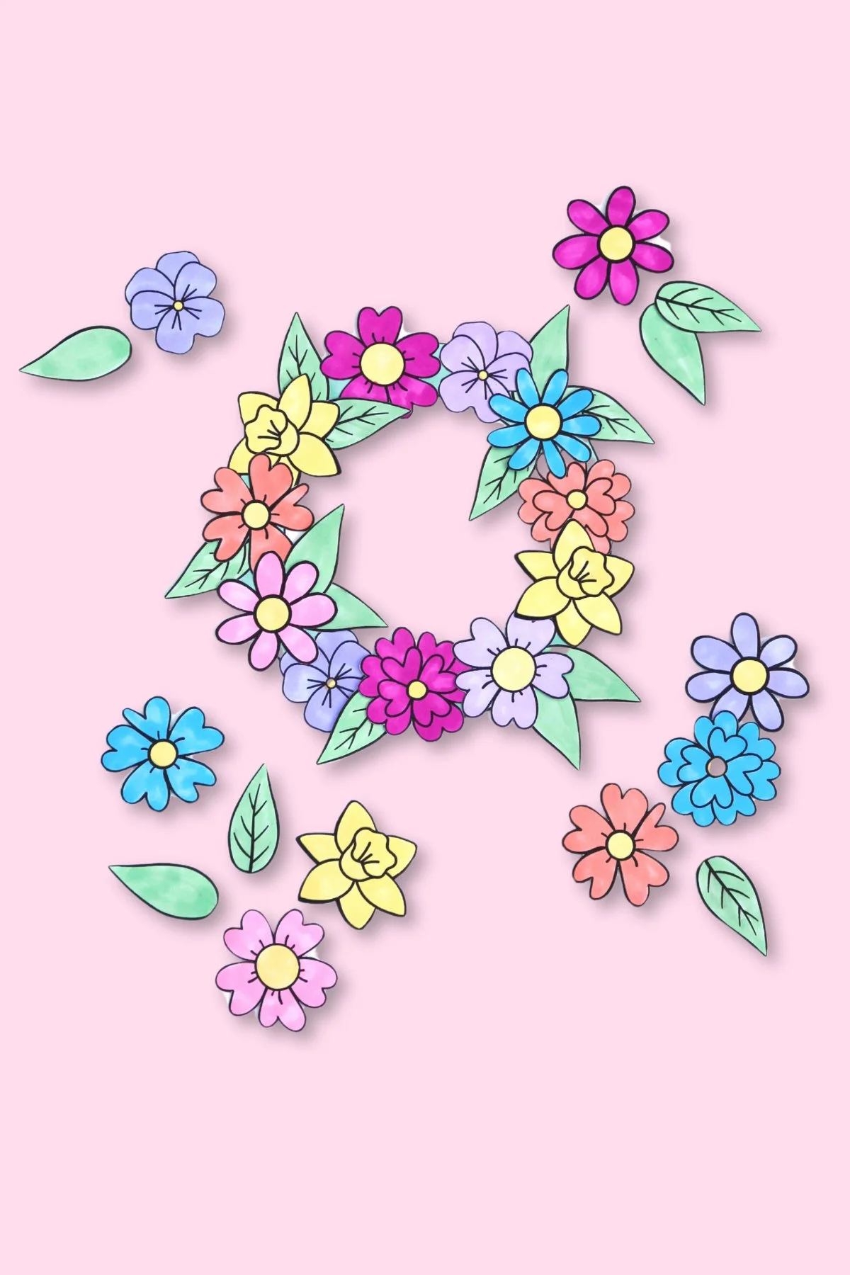 Free Printable Spring Flower Wreath — Gathering Beauty