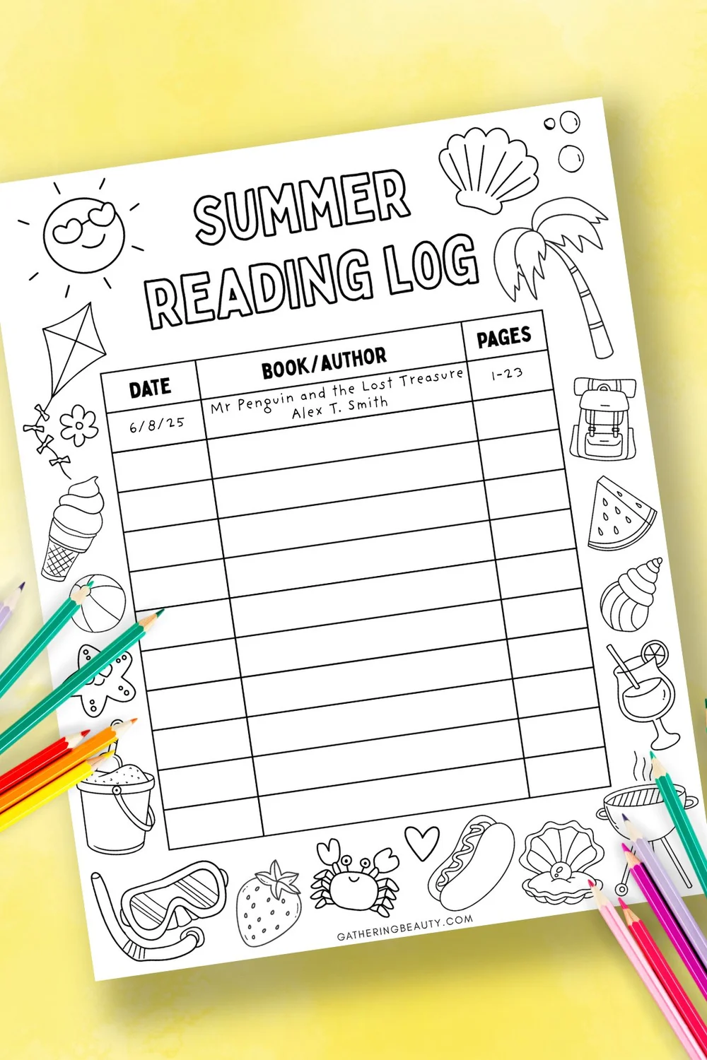 Free Printable Summer Reading Log — Gathering Beauty