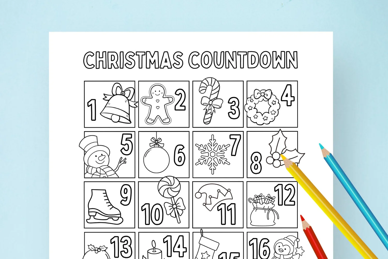 Free Printable Christmas Countdown To Colour — Gathering Beauty