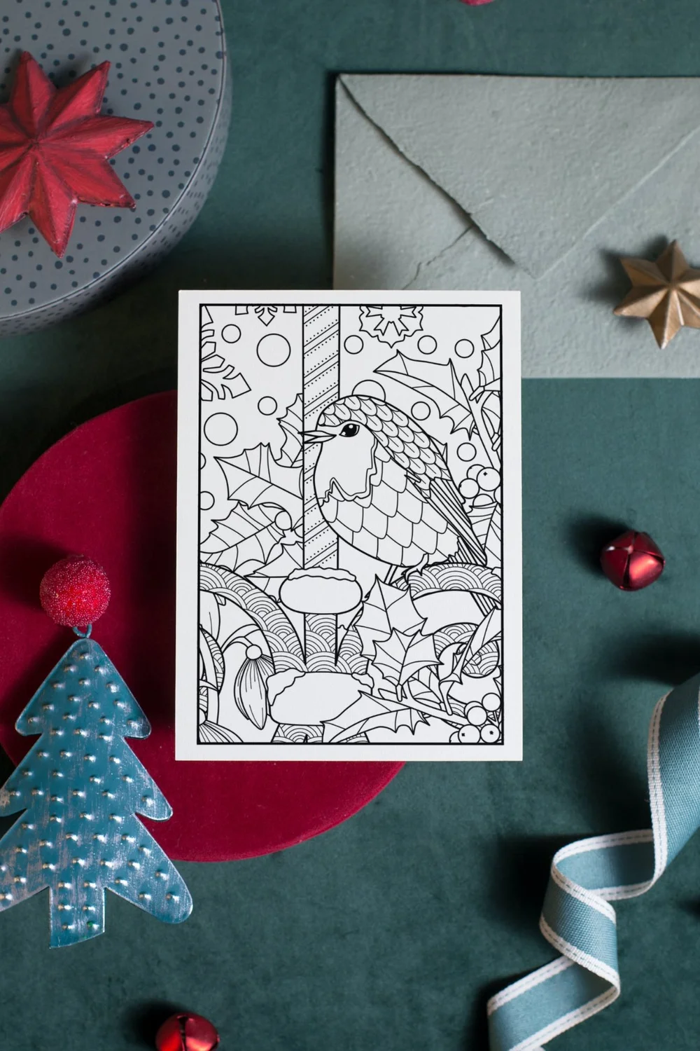 Free Printable Christmas Cards To Colour — Gathering Beauty