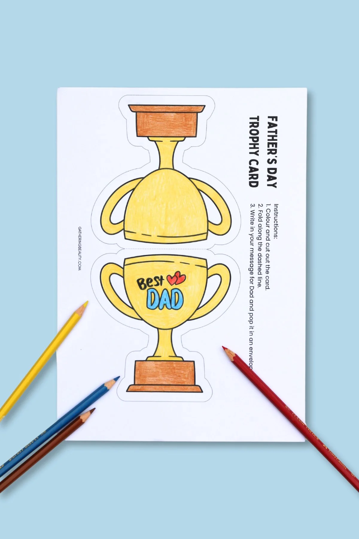Printable Father's Day Trophy Card — Gathering Beauty