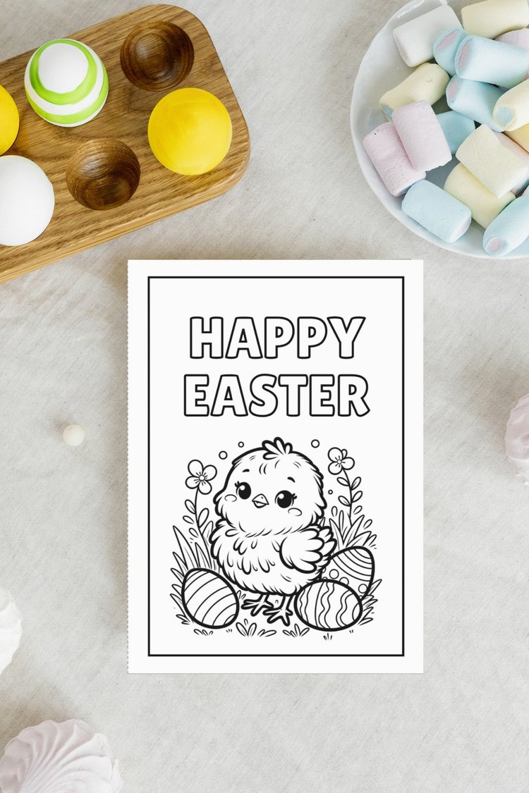 Free Printable Easter Cards To Colour — Gathering Beauty
