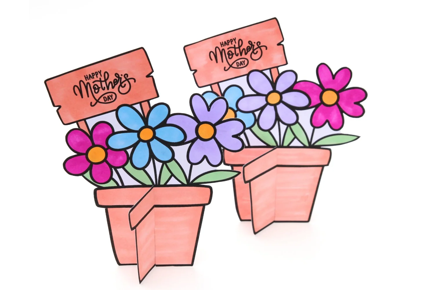 Free Printable Mother's Day 3D Flowerpot Card — Gathering Beauty