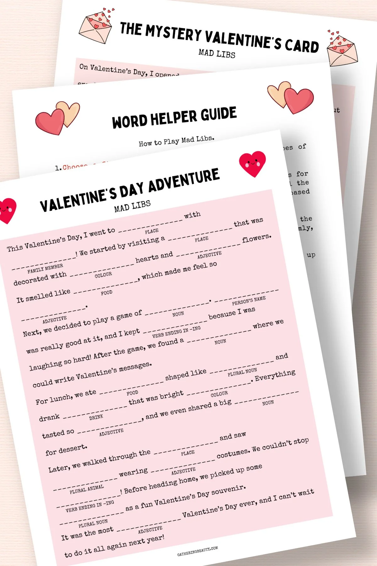 Free Printable Valentine's Day Mad Libs — Gathering Beauty
