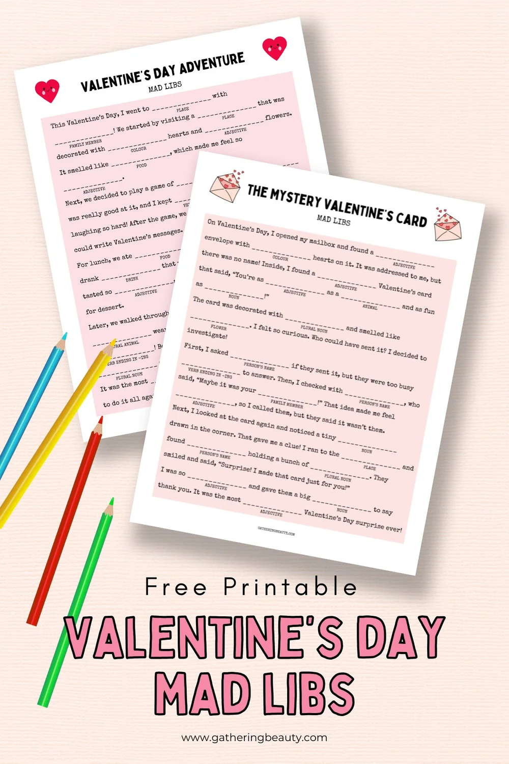 Free Printable Valentine's Day Mad Libs — Gathering Beauty