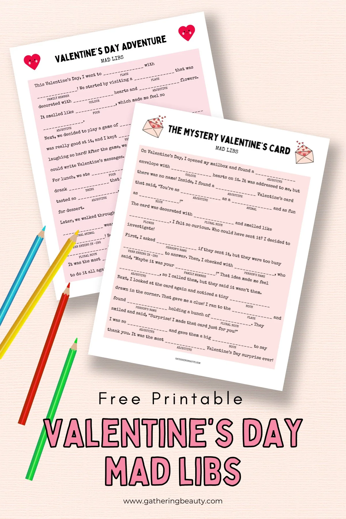 Free Printable Valentine's Day Mad Libs — Gathering Beauty