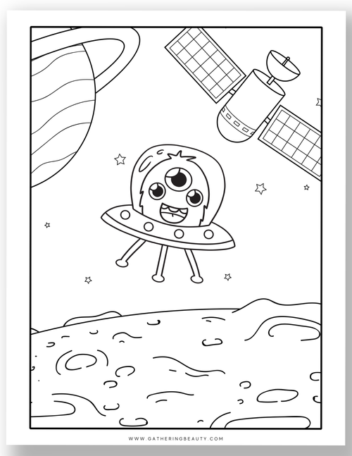 Free Printable Space Colouring Pages — Gathering Beauty