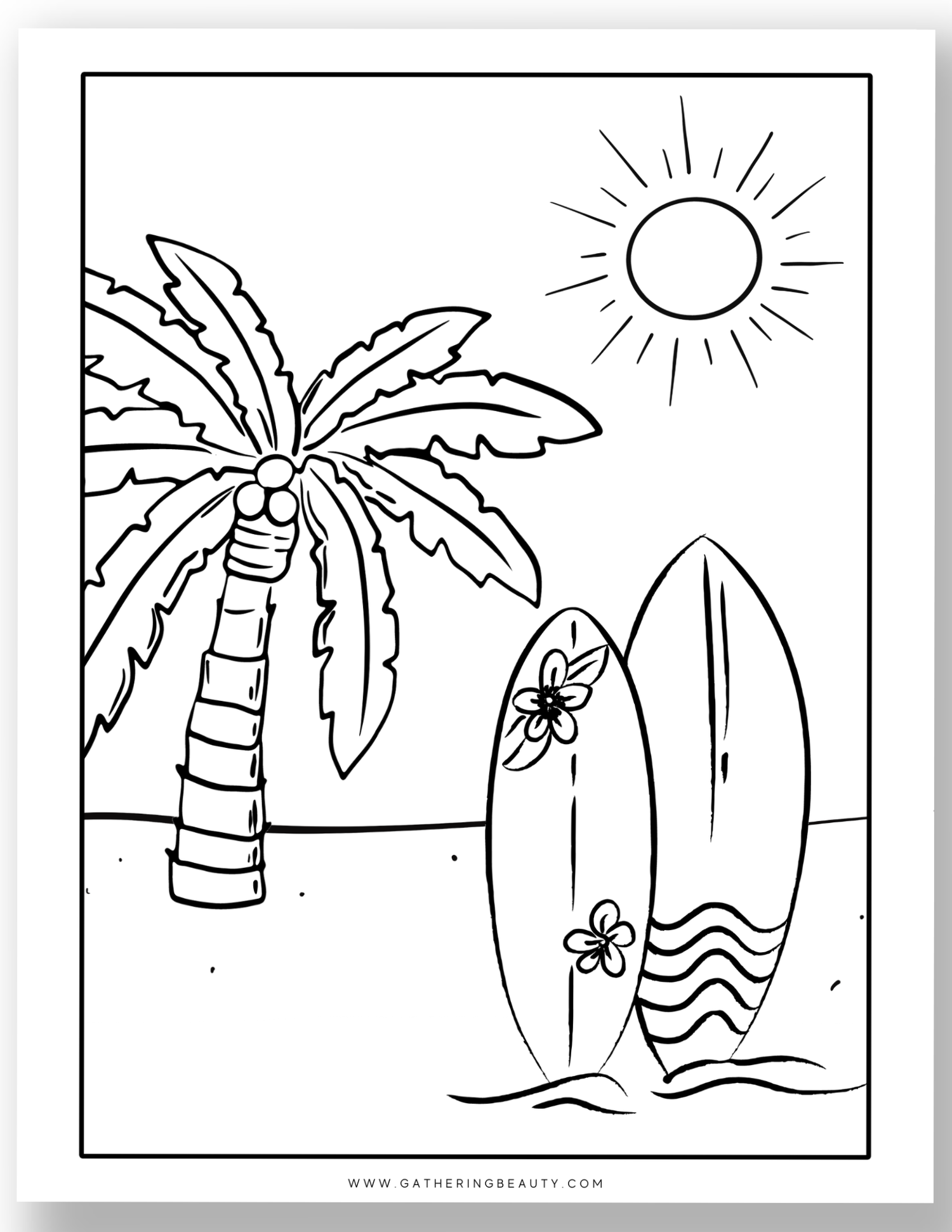 Free Summer Colouring Pages For Adults And Kids — Gathering Beauty