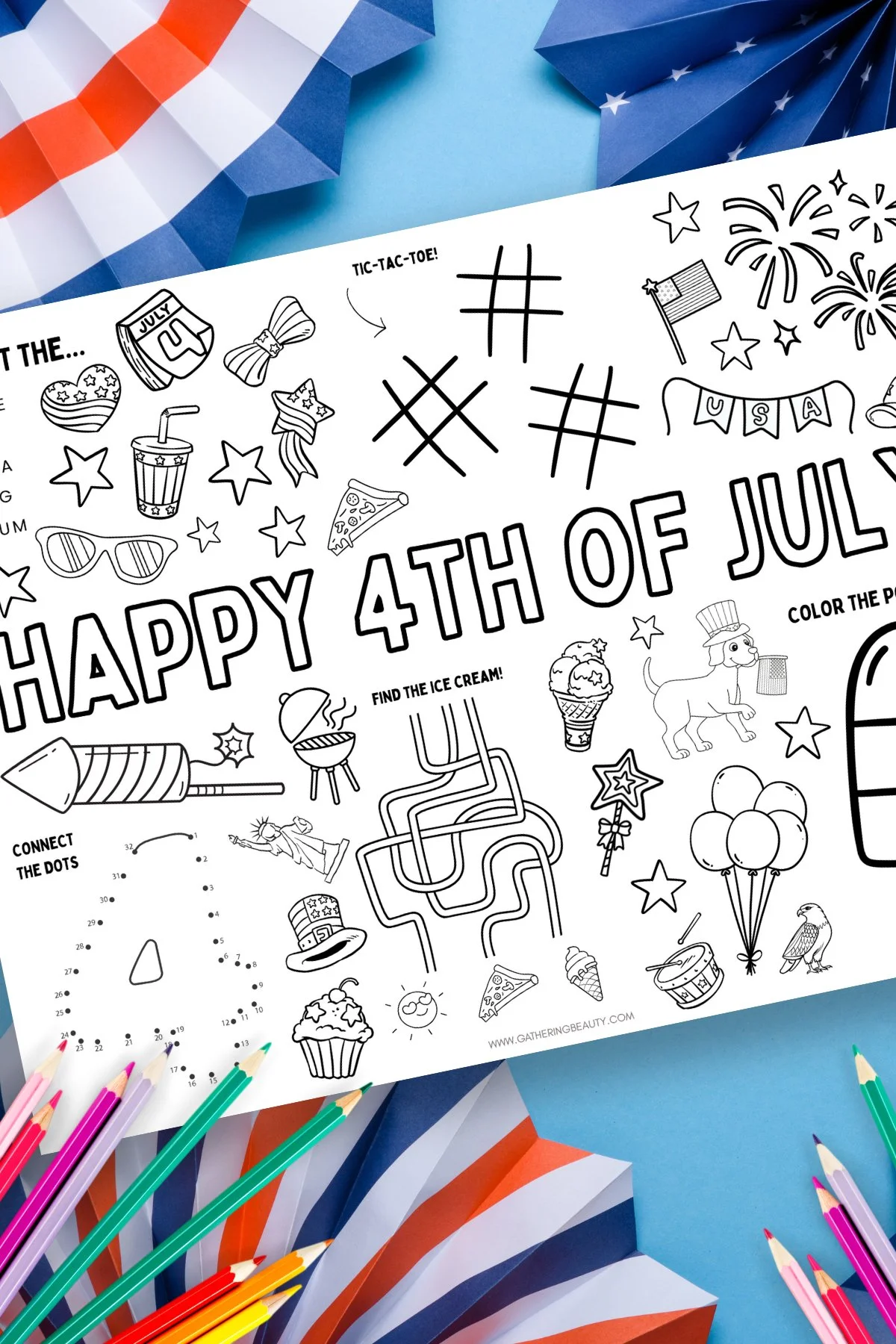 Printable 4th Of July Activity Placemat — Gathering Beauty