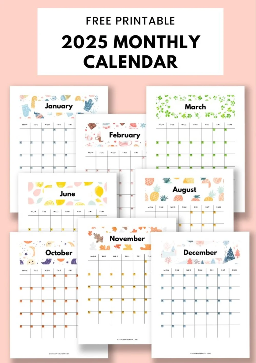 25+ Free Printable Calendars 2025 — Gathering Beauty