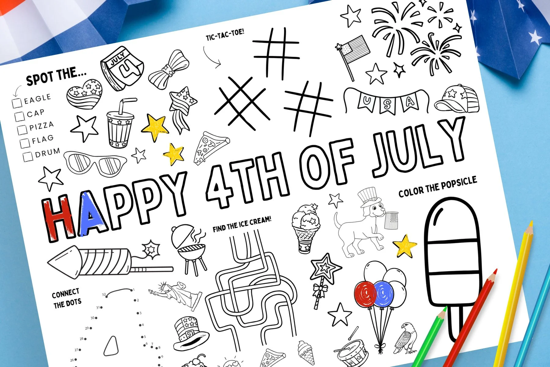 Printable 4th Of July Activity Placemat — Gathering Beauty