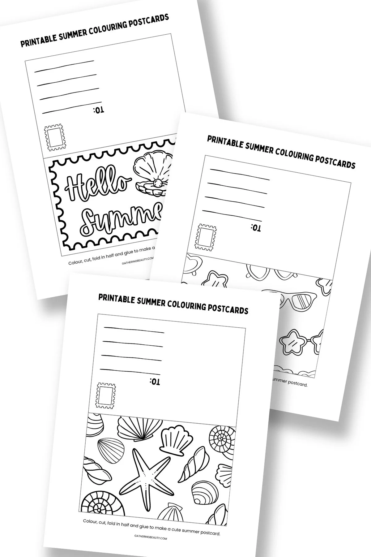Free Printable Summer Colouring Postcards — Gathering Beauty