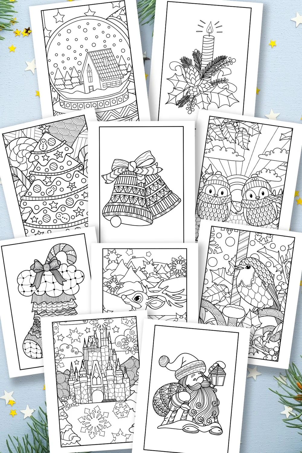 Free Printable Christmas Cards To Colour — Gathering Beauty