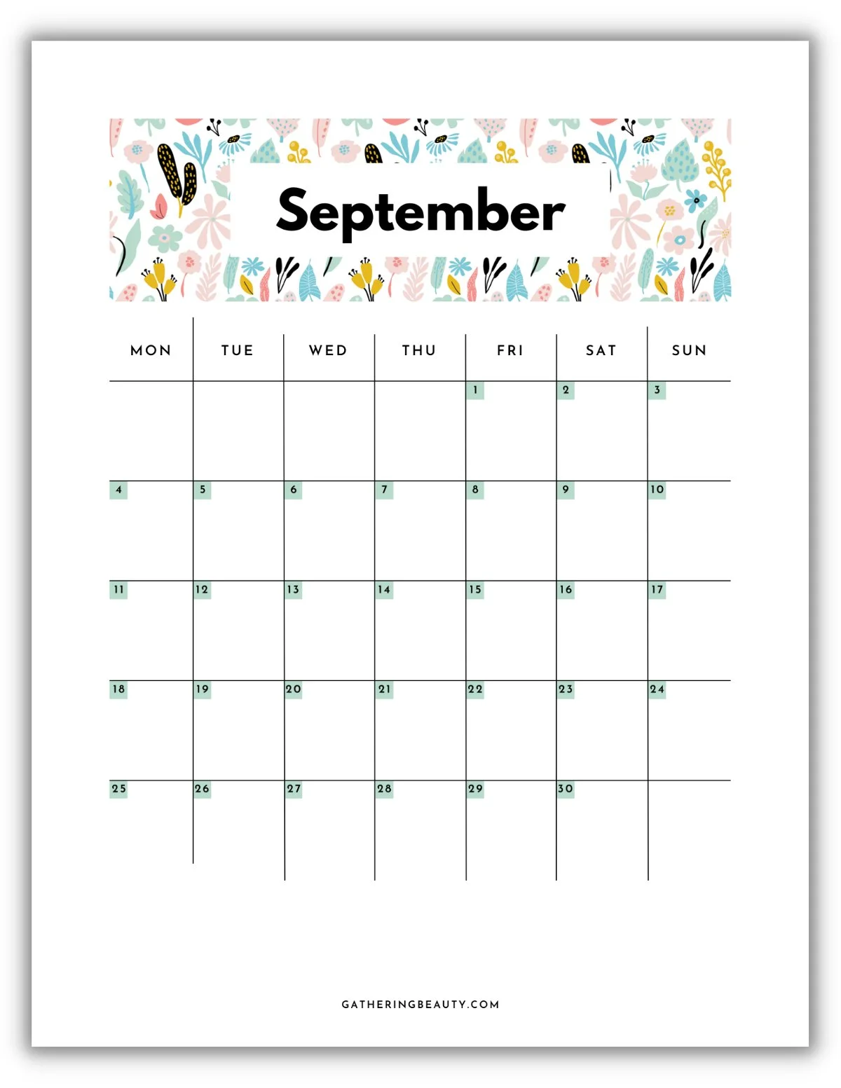 Printable Calendar 2023 — Gathering Beauty