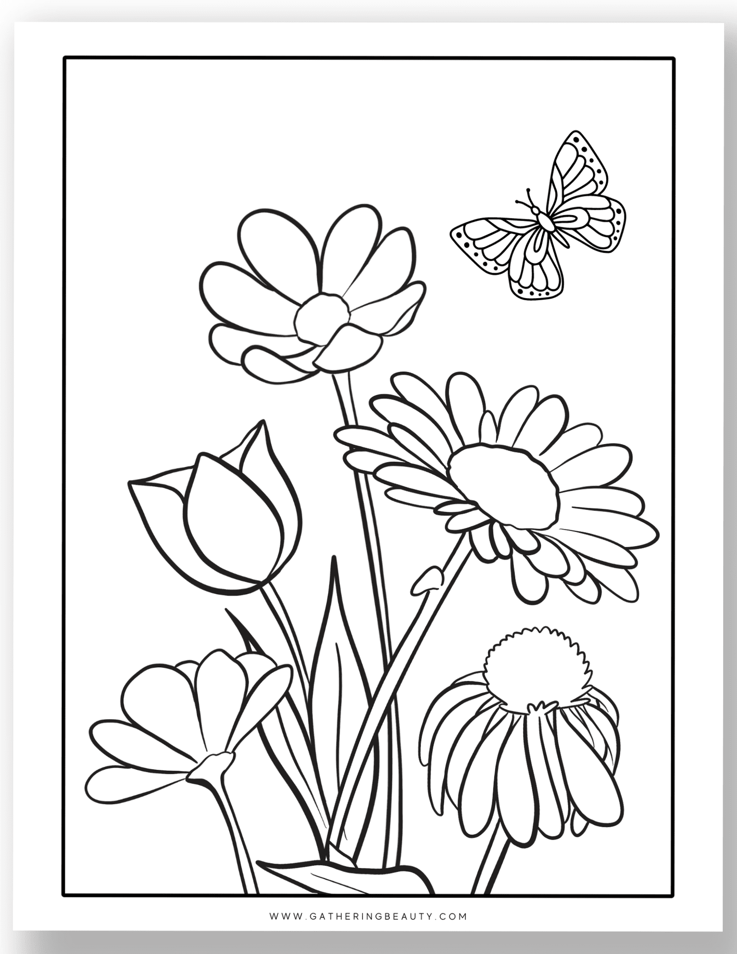 Free Printable Spring Flower Colouring Pages — Gathering Beauty