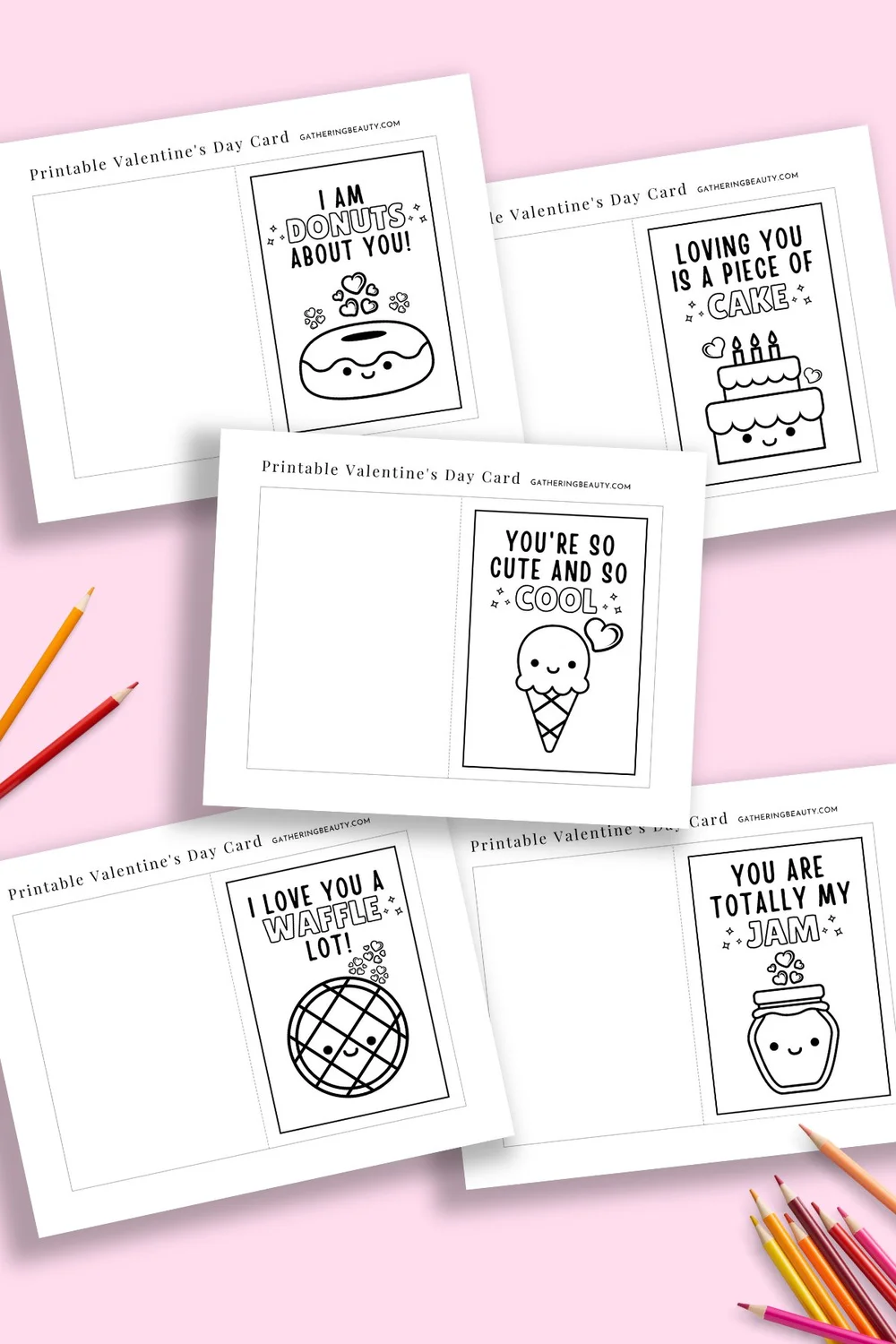 Free Printable Valentine's Cards To Colour — Gathering Beauty