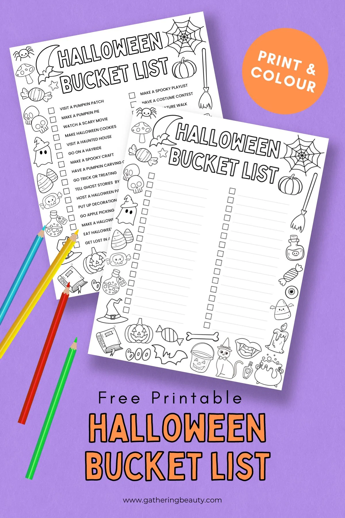 Free Printable Halloween Bucket List — Gathering Beauty