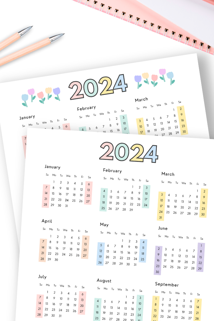 Free Printable Calendars 2024 — Gathering Beauty