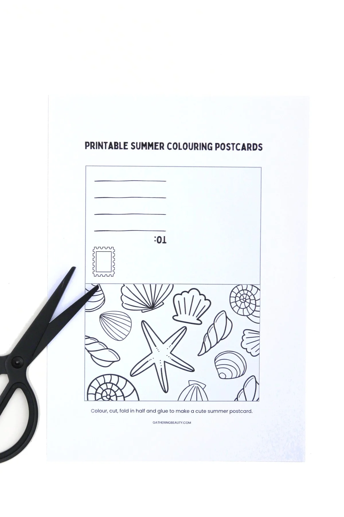 Free Printable Summer Colouring Postcards — Gathering Beauty