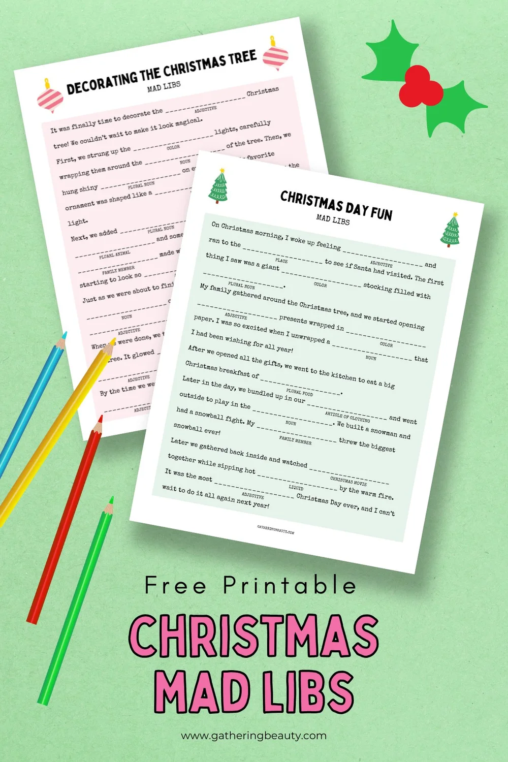 Free Printable Christmas Mad Libs — Gathering Beauty