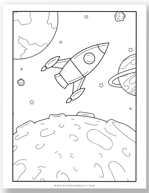 Free Printable Space Colouring Pages — Gathering Beauty