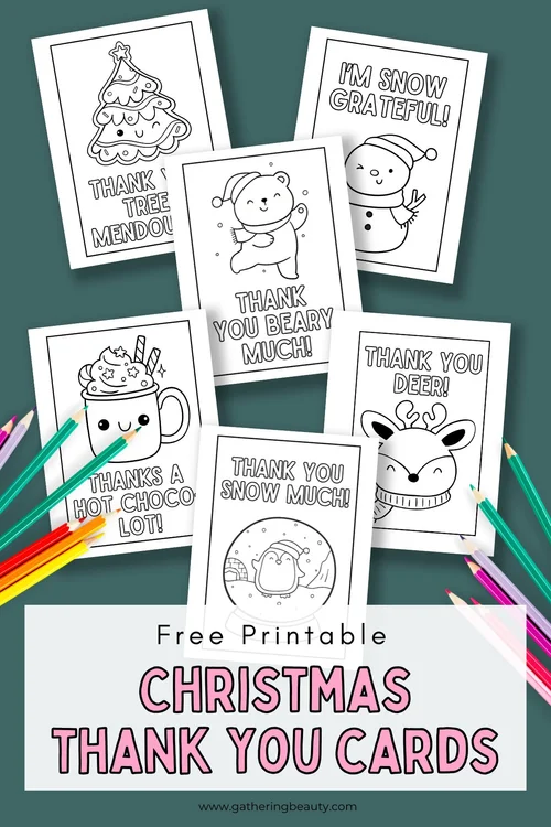 Free Printable Christmas Thank You Cards — Gathering Beauty