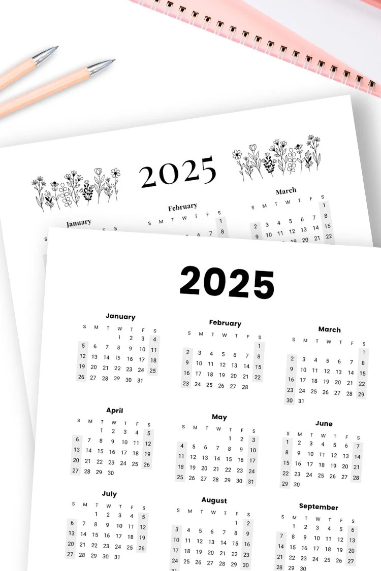 Free 2025 Printable Calendar One Page — Gathering Beauty