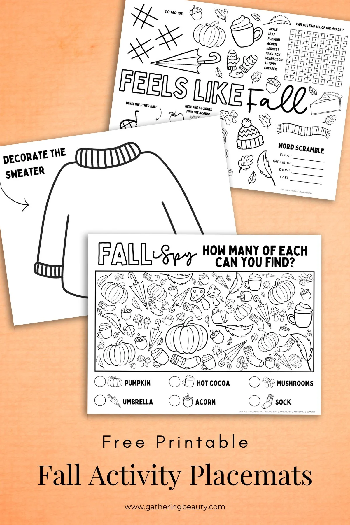 Free Printable Fall Placemats — Gathering Beauty