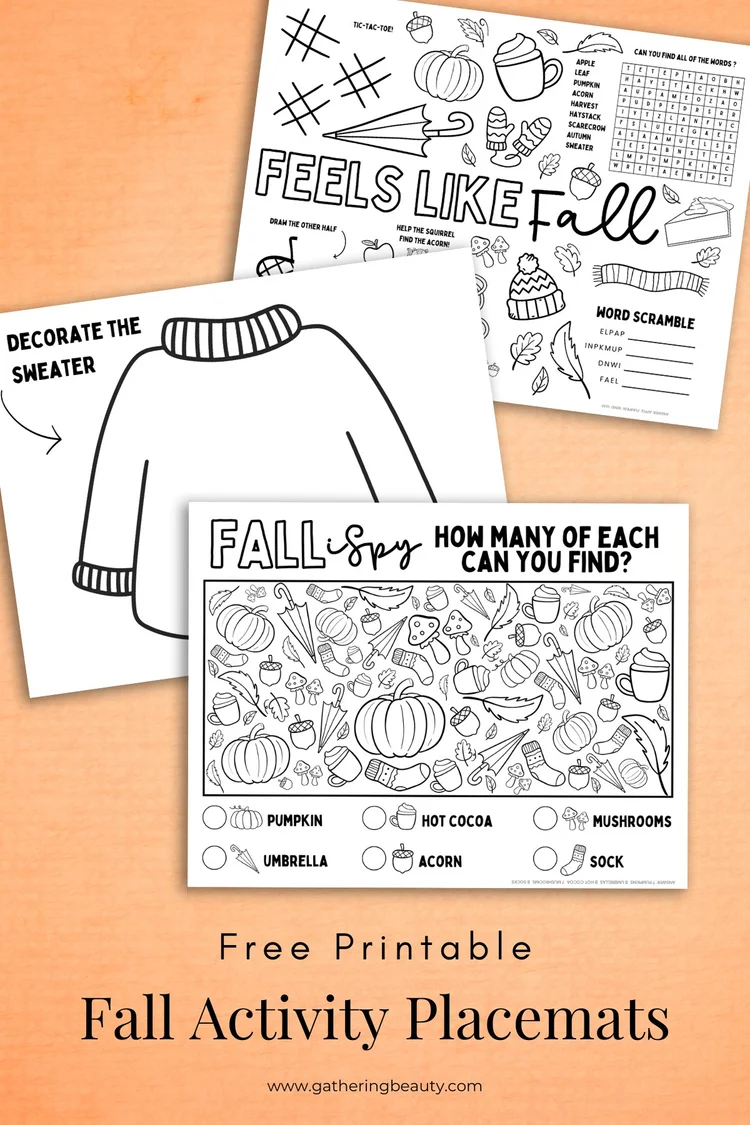 Free Printable Fall Placemats — Gathering Beauty
