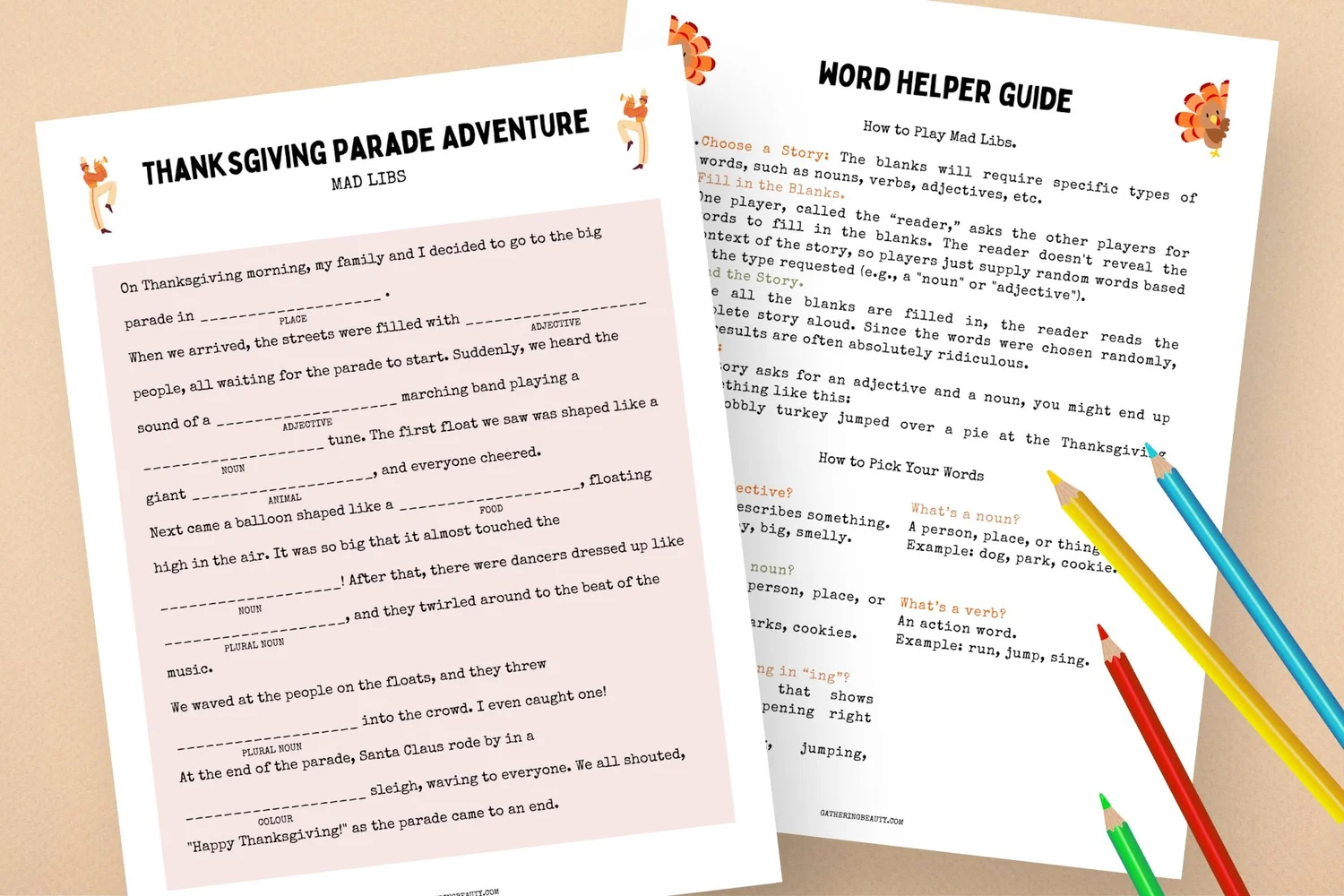 Free Printable Thanksgiving Mad Libs — Gathering Beauty