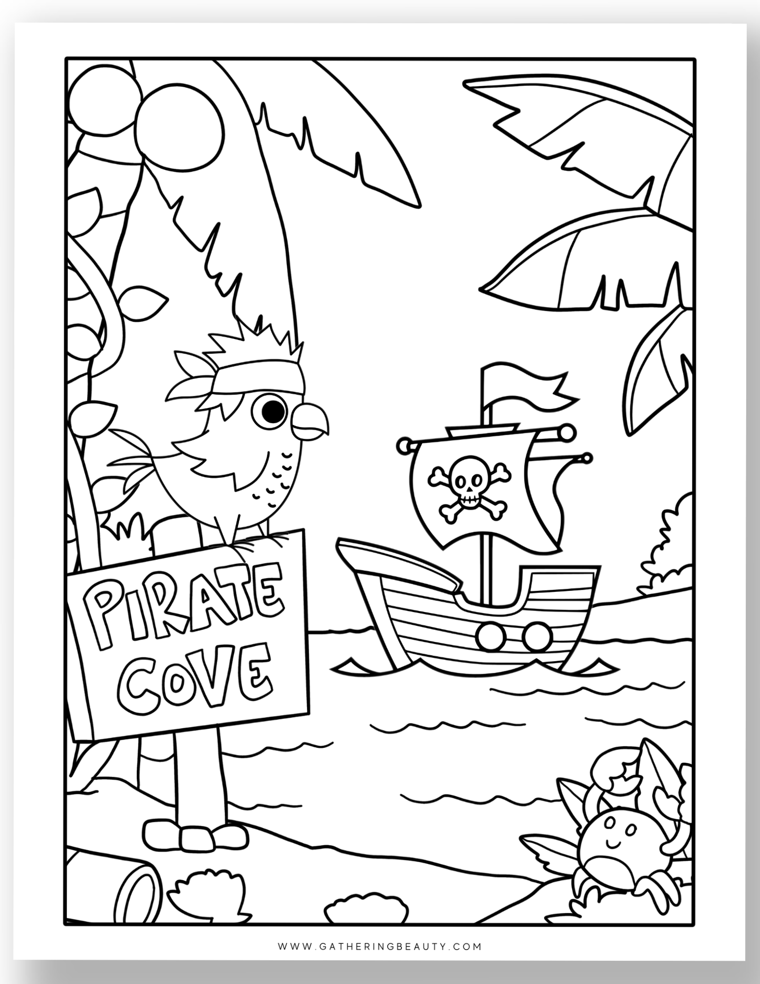 Free Printable Pirate Colouring Pages — Gathering Beauty