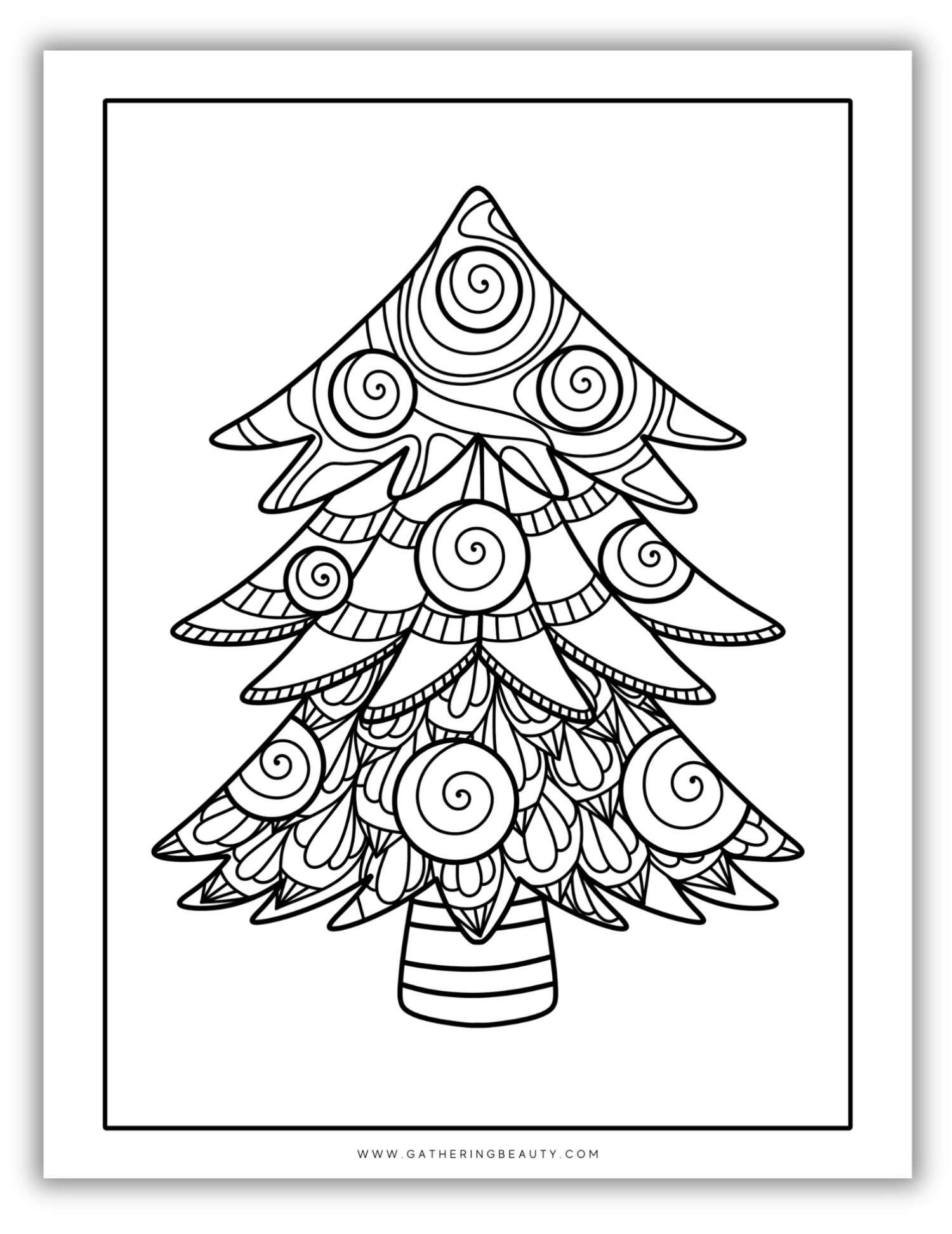 Free Printable Christmas Tree Pages — Gathering Beauty