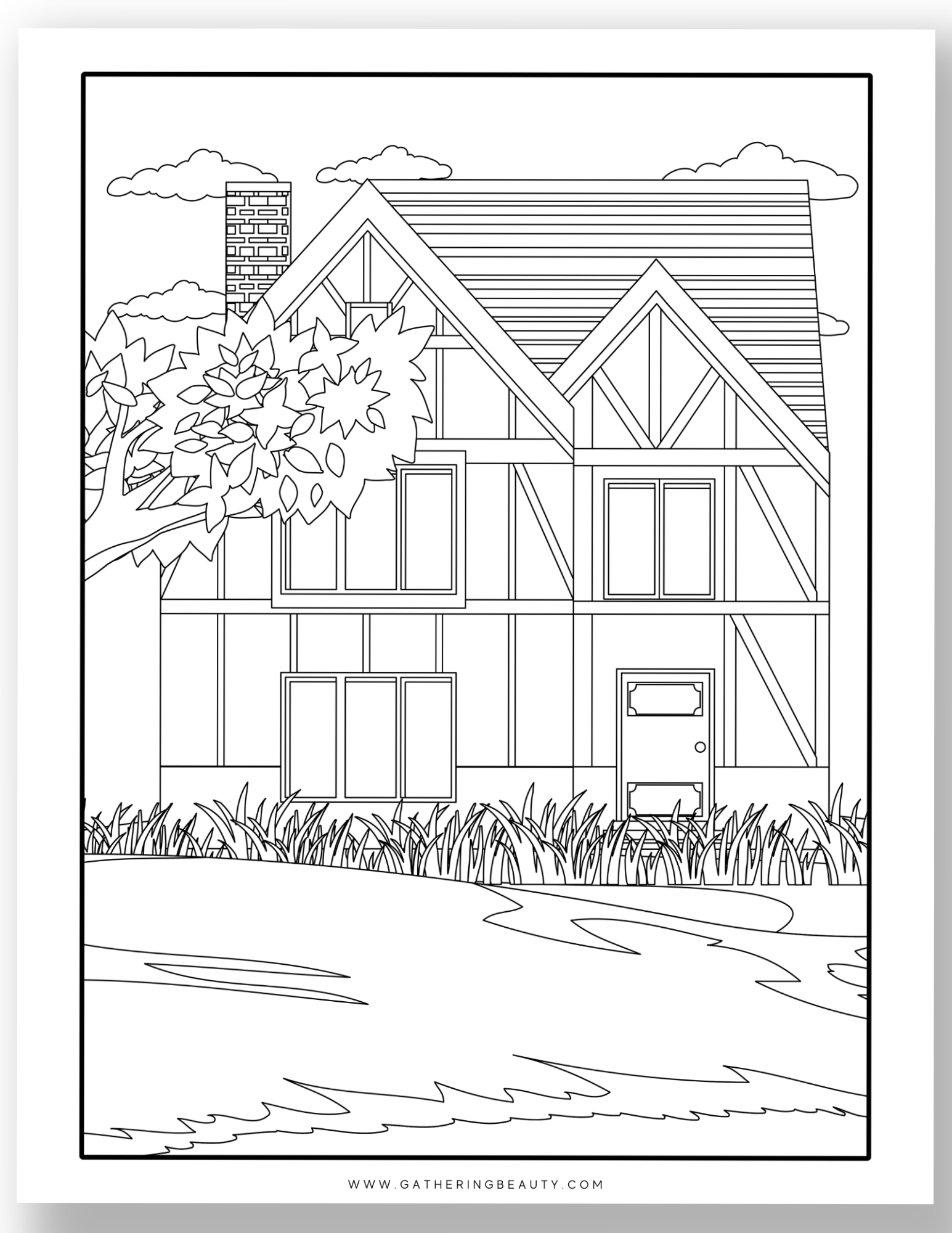 Free Printable House Colouring Pages — Gathering Beauty