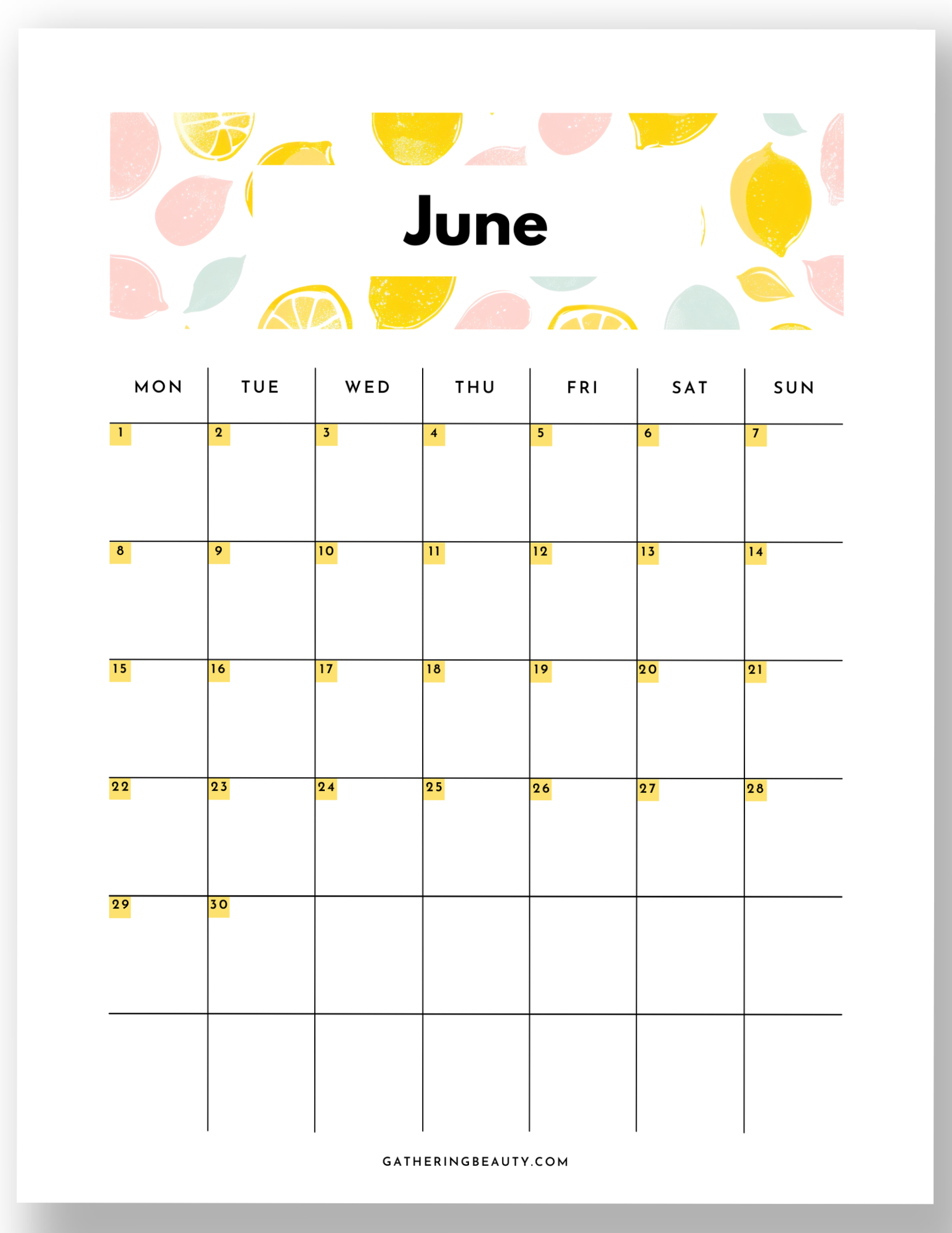 Free Printable 2026 Calendar — Gathering Beauty