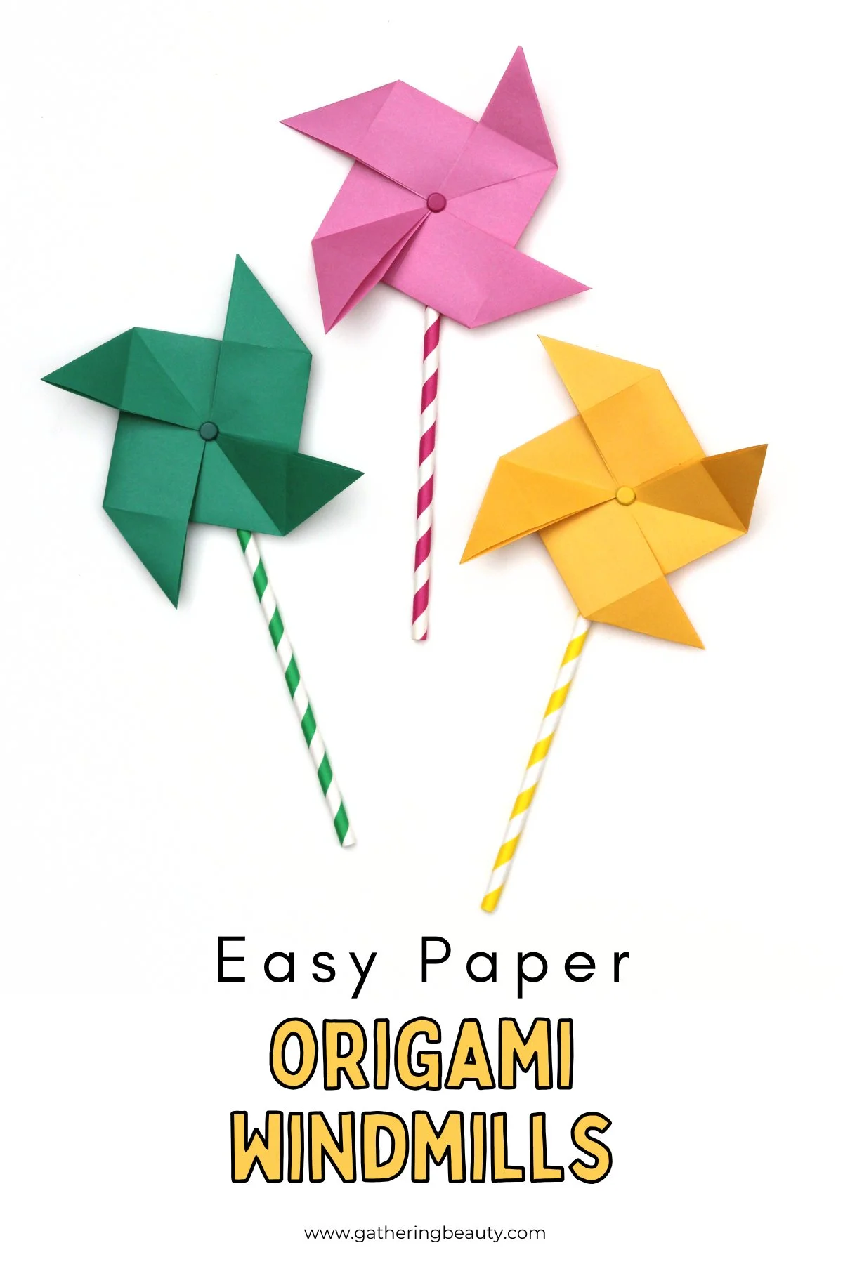 How To Make Origami Pinwheels — Gathering Beauty